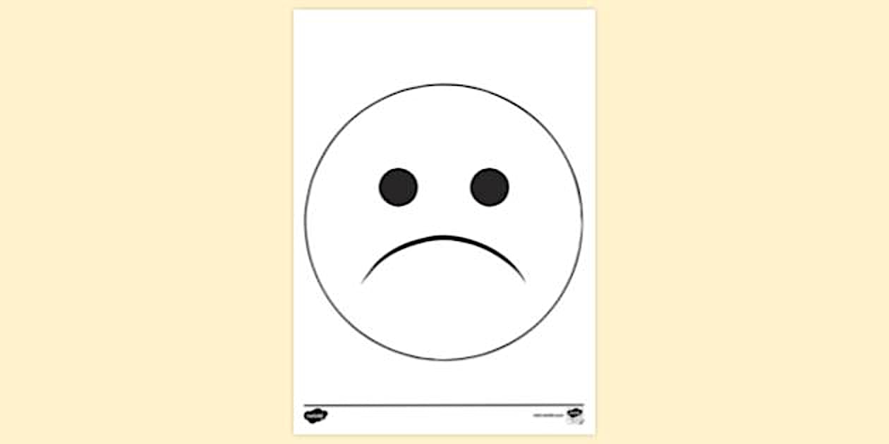 Unhappy Smiley Emoticon Colouring Sheet | Colouring Sheets