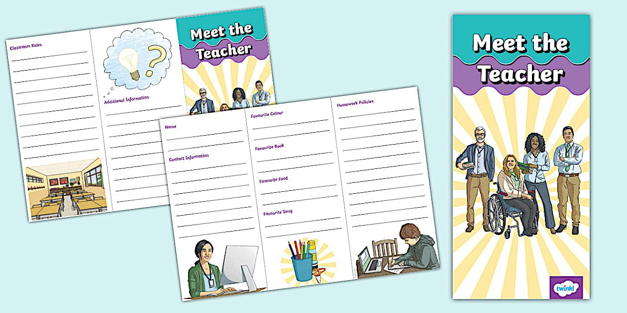 Meet the Teacher Leaflet Template (teacher made) - Twinkl