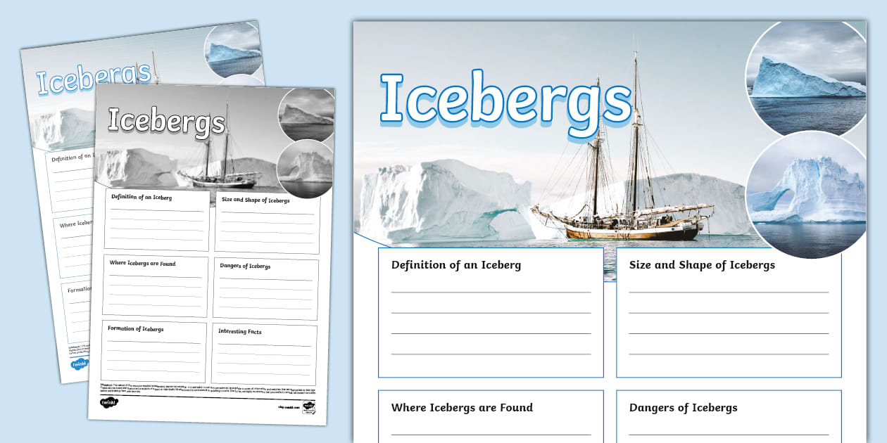 Iceberg Photo Fact File Template (teacher made) - Twinkl