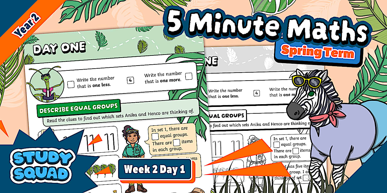 👉 Study Squad 5 Minute Maths - Year 2 Spring - Week 2 Day 1