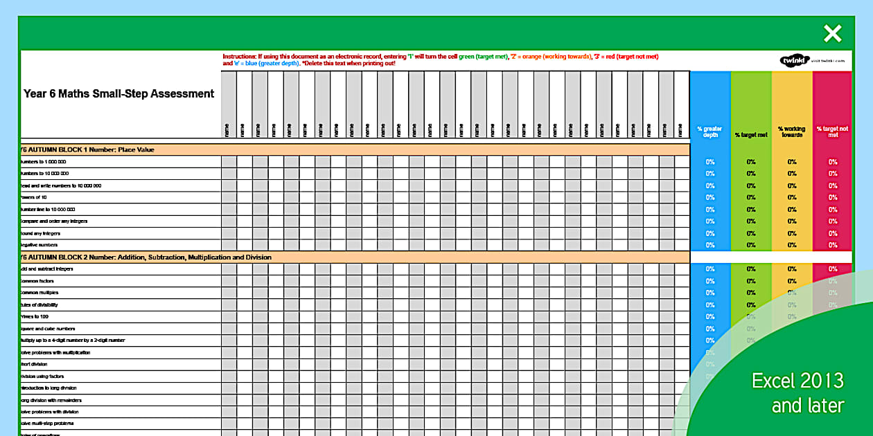 👉 Year 6 WRM 3.0 Autumn Term Small-Step Assessment Tracker
