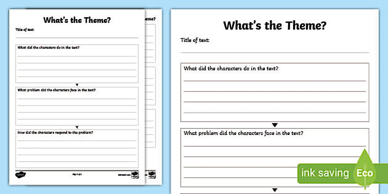 Theme Graphic Organizer Resource for Kids | Twinkl - Twinkl