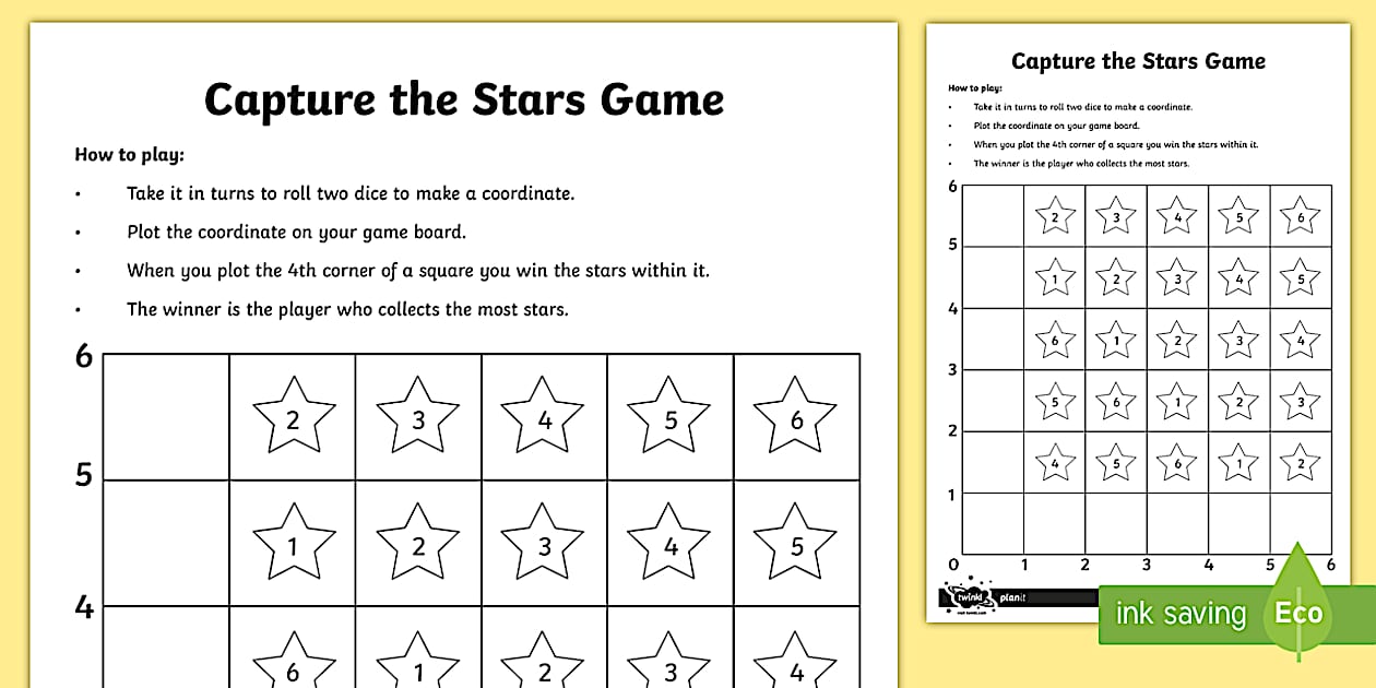 Capture the Stars Coordinates Game (teacher made) - Twinkl