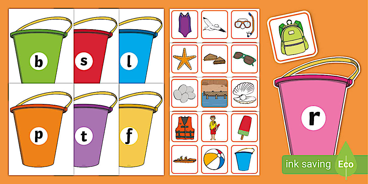 Seaside Initial Sound Sort Activity |Twinkl (teacher made)