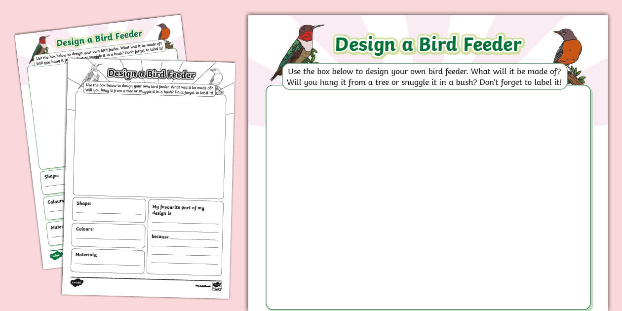 KS1 Design a Bird Feeder Worksheet (teacher made) - Twinkl