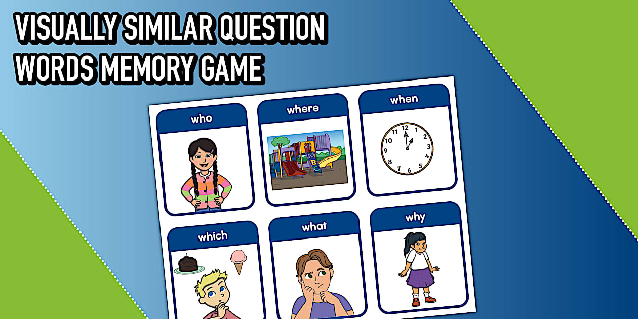 Visually Similar Question Words Memory Game