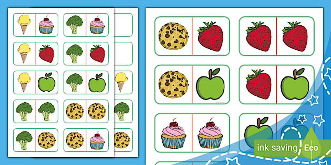 Food Dominoes (teacher made) - Twinkl