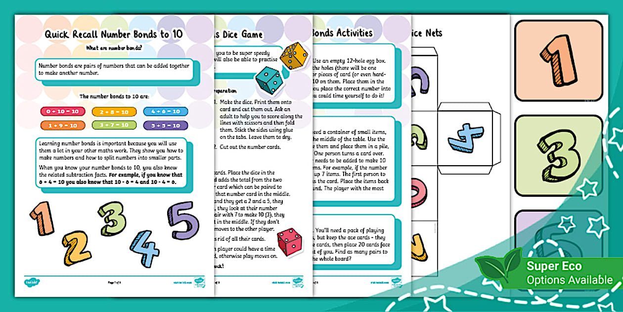 👉 Quick Recall Number Bonds to 10 Activity (Ages 5 - 7)