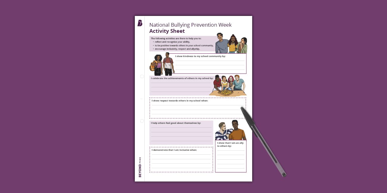 Bullying Prevention Activity Sheet (teacher made) - Twinkl