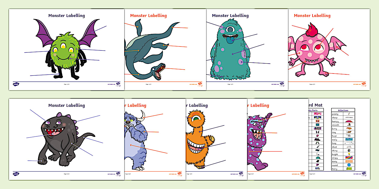 Monster Description Activity Sheets (Hecho por educadores)