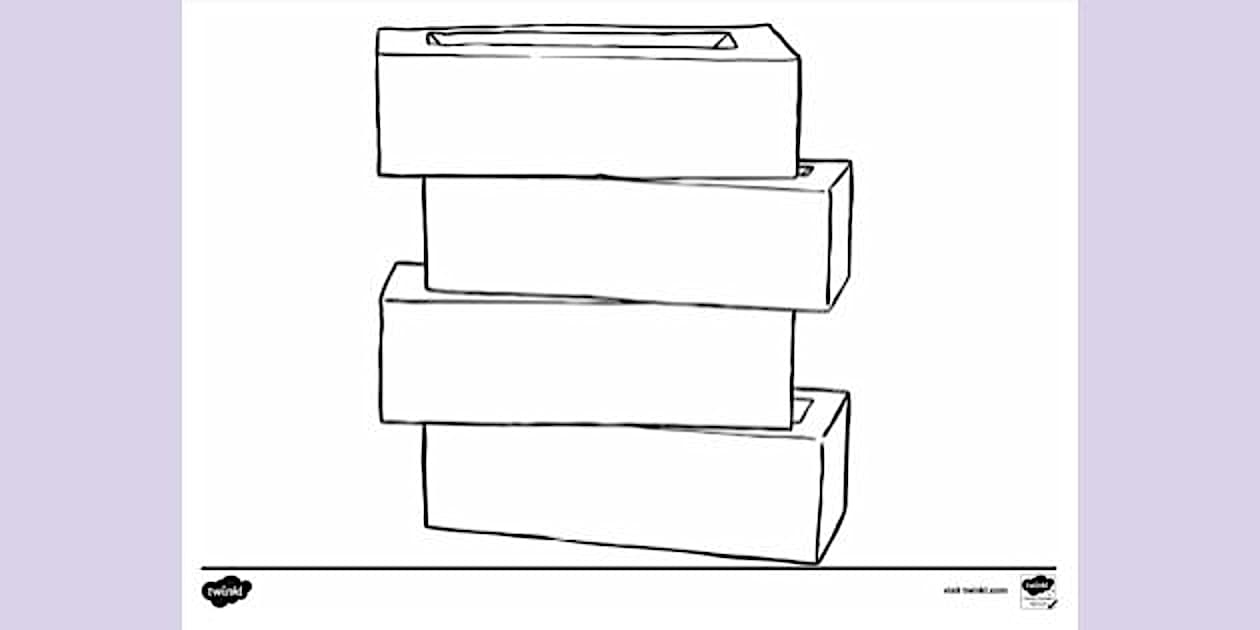 Individual Bricks Colouring | Colouring Sheet - Twinkl