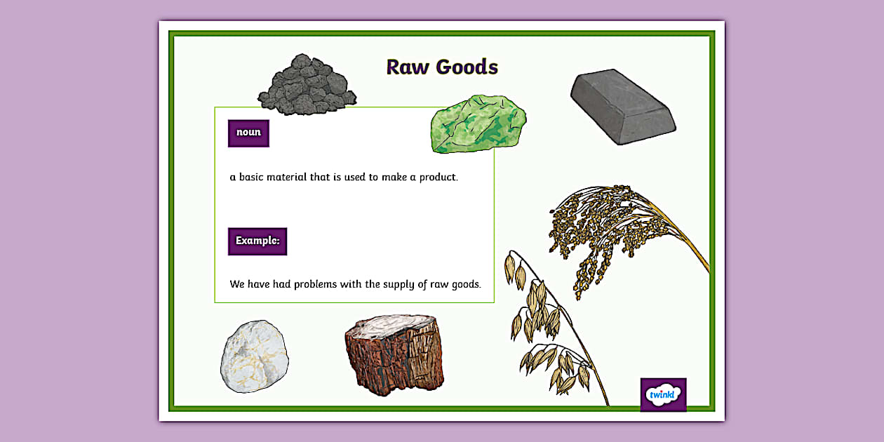 Raw Goods Definition Display Poster (teacher made) - Twinkl