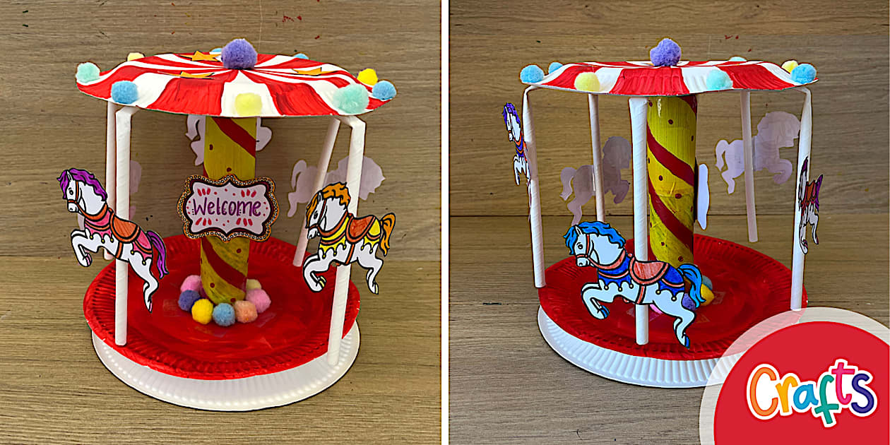 Paper Plate Carousel Craft (teacher made) - Twinkl