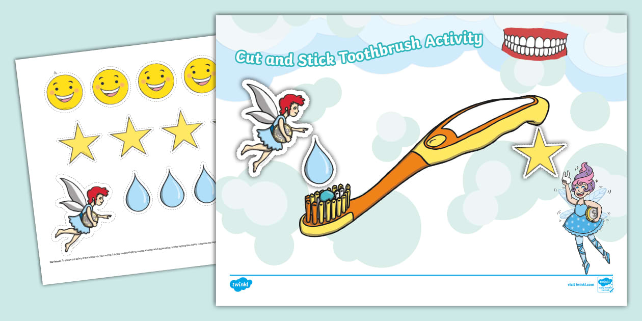 Cut and Stick Toothbrush Activity (Teacher-Made) - Twinkl