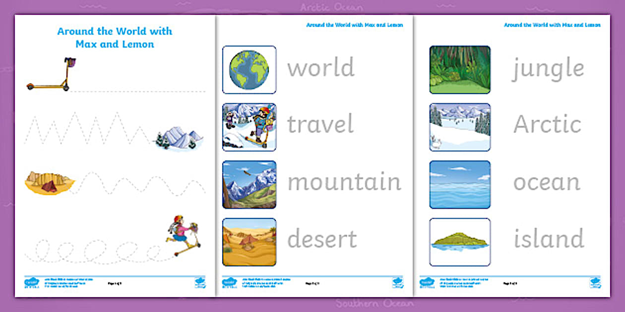 Around the World with Max and Lemon: Handwriting Worksheets