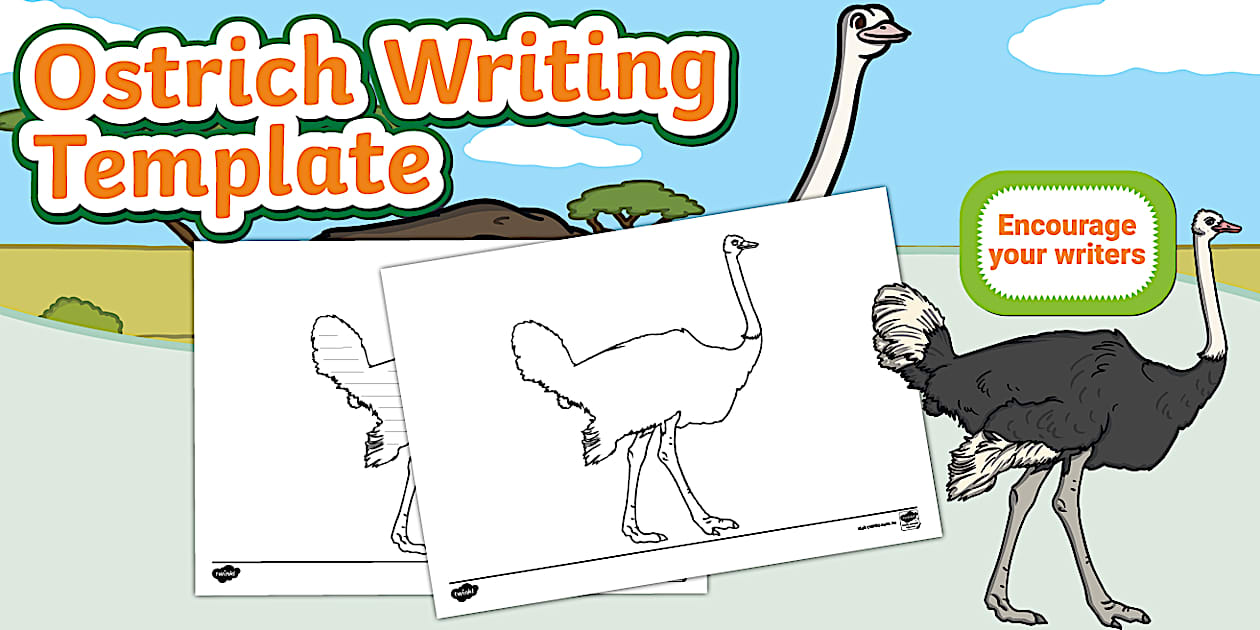 Ostrich Writing Template