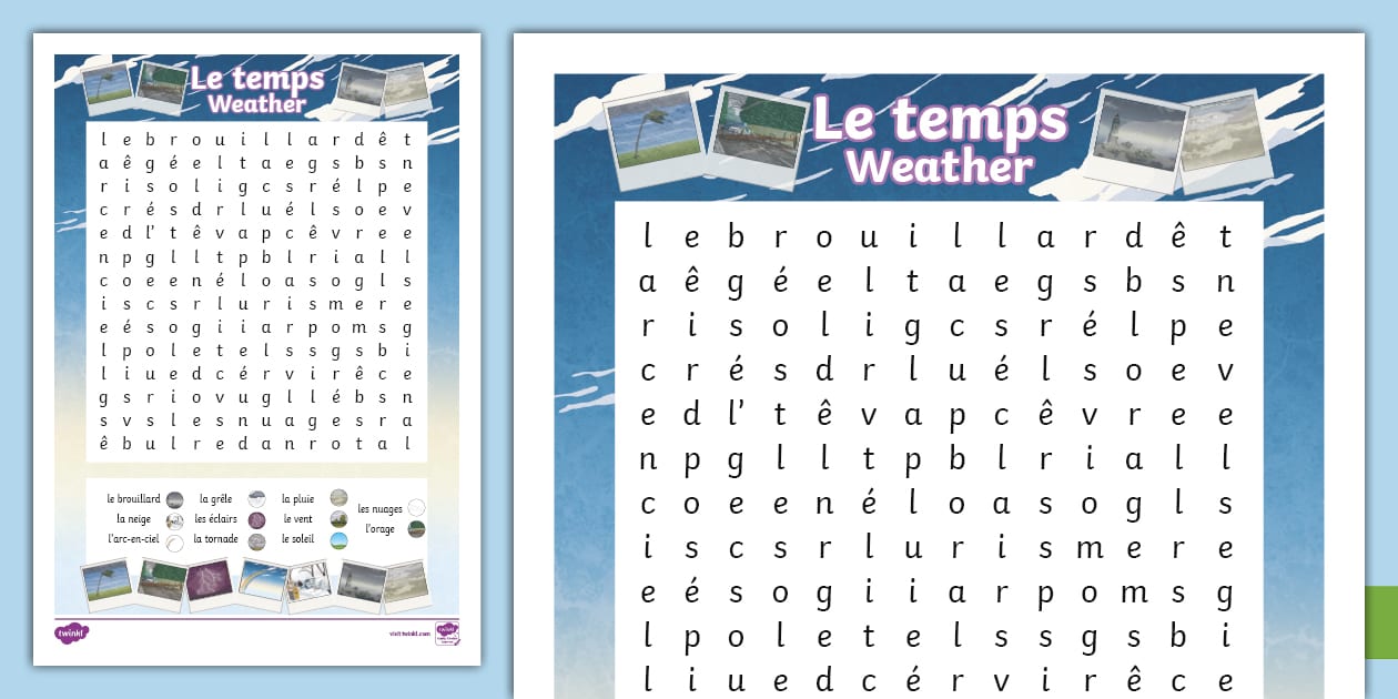 👉 French Weather Word Search | Twinkl Canada