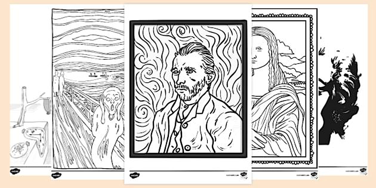 Famous Paintings Colouring Pages Printable- Colouring Sheets