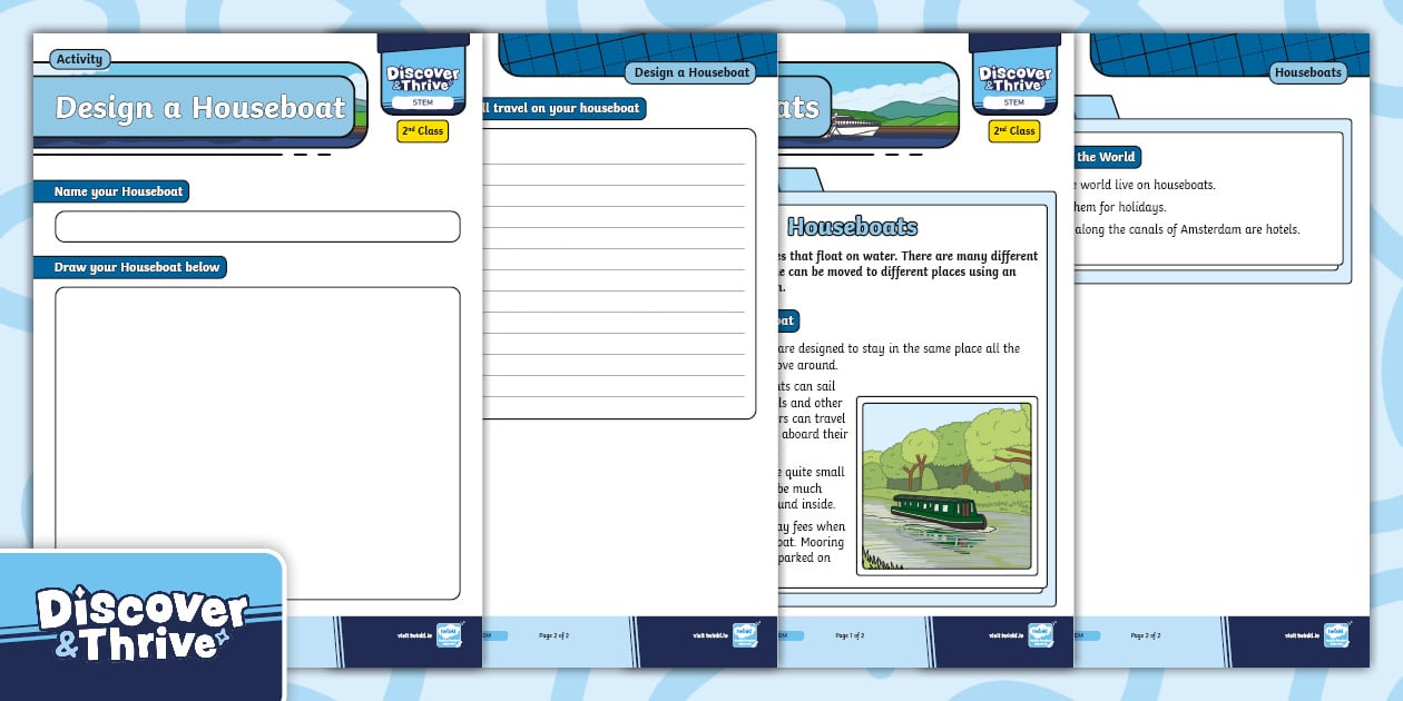 STEM (Engineering) Boats Houseboats Fact file Activity