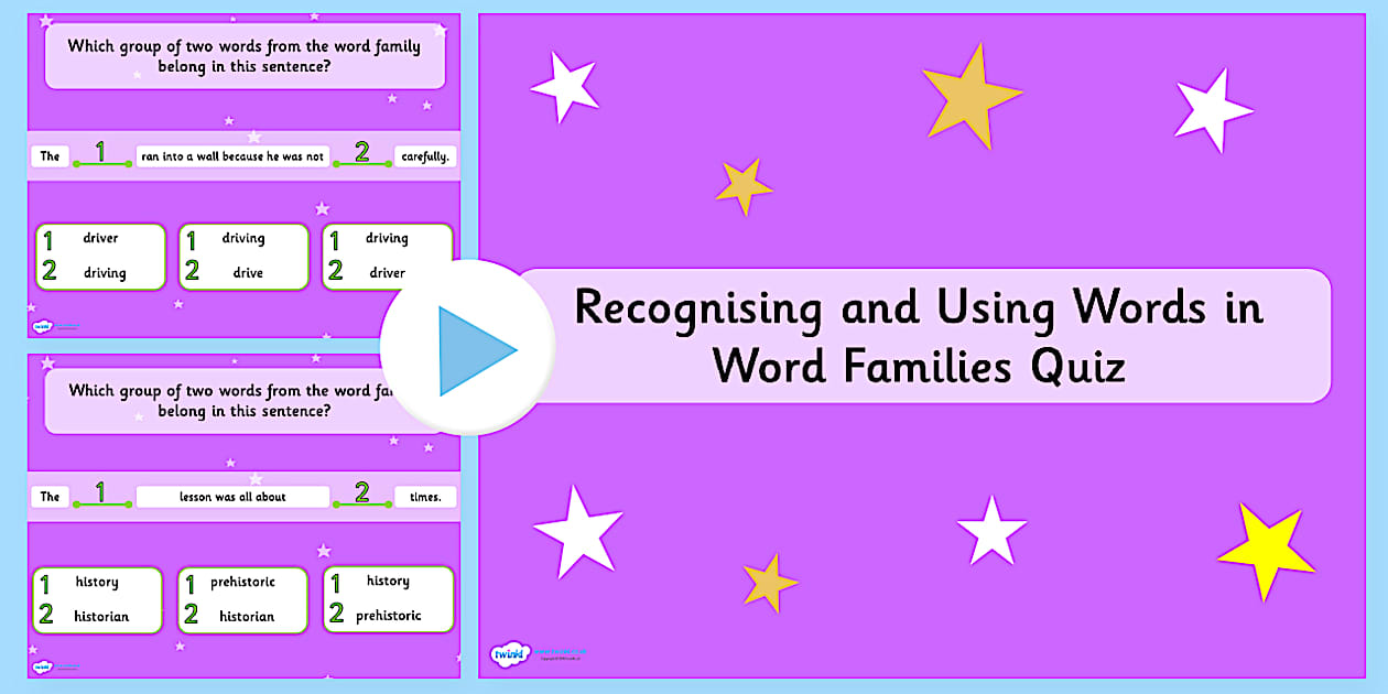 Recognising and Using Words in Word Families Language Conventions ...