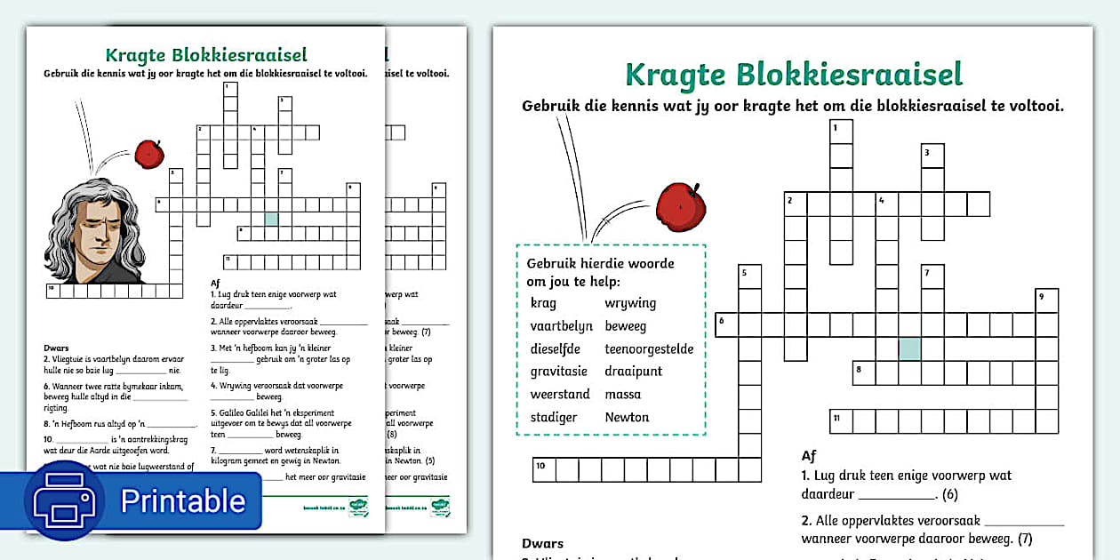 Kragte Blokkiesraaisel Aktiwiteit