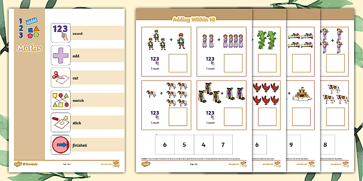 👉 * NEW * Structured Steps Jack and the Beanstalk Adding Within 10