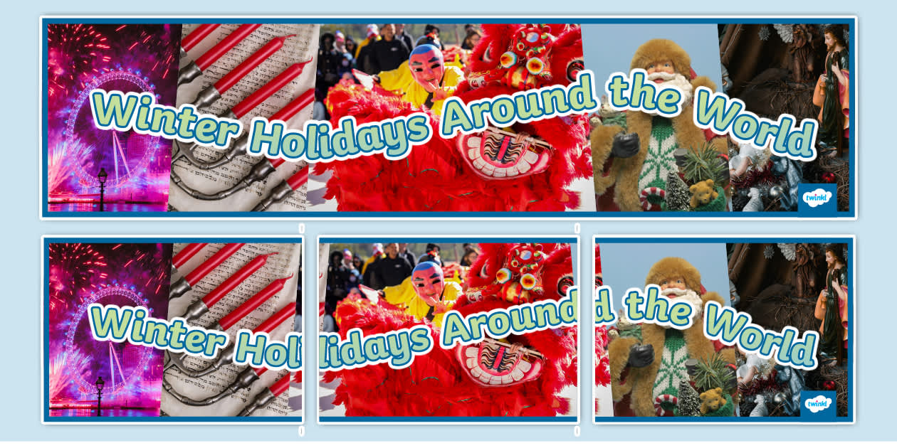 Winter Holidays Around the World Photo Display Banner