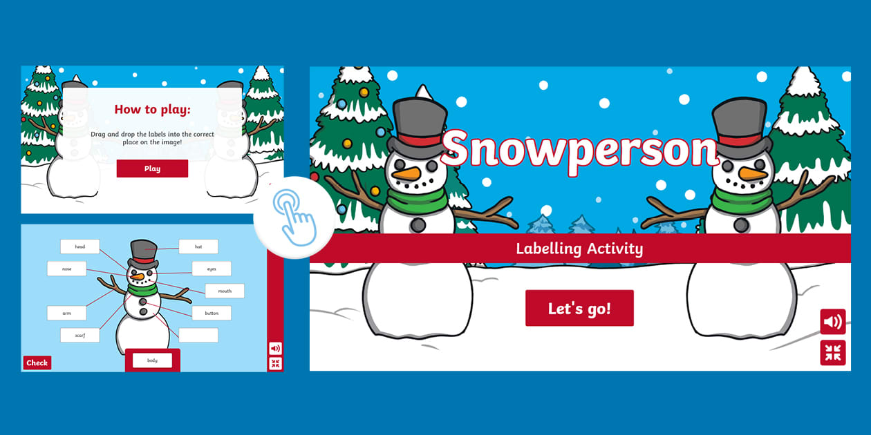 Snowperson Interactive Labelling Activity (teacher made)