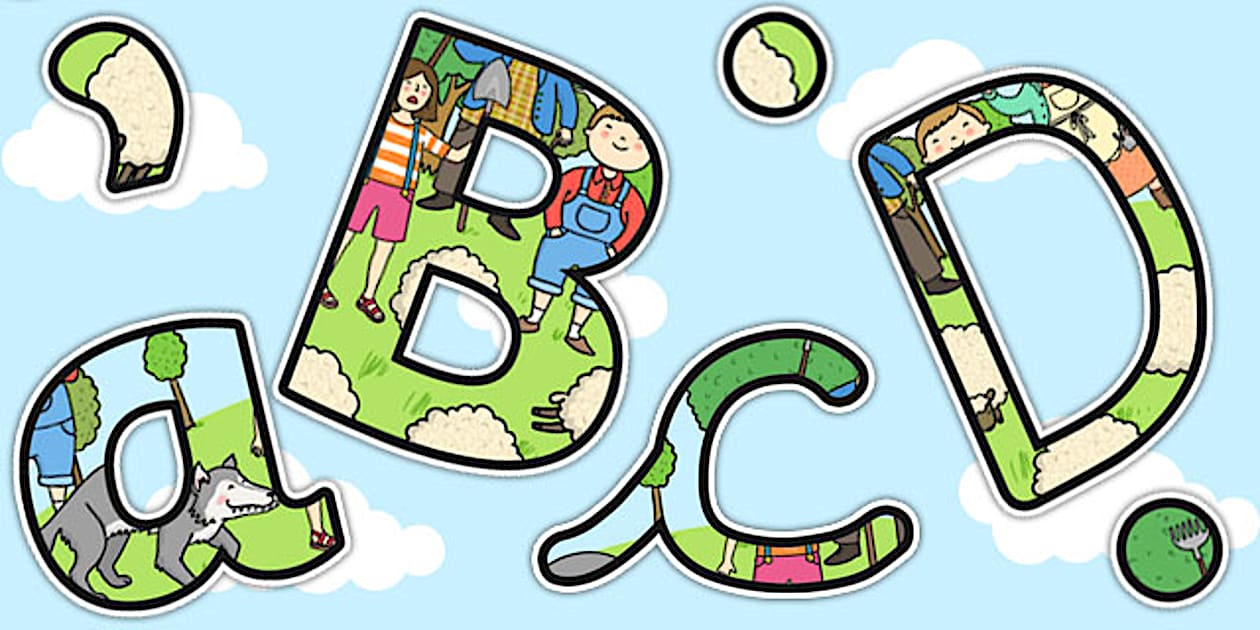 Cursive The Boy Who Cried Wolf Themed Display Lettering