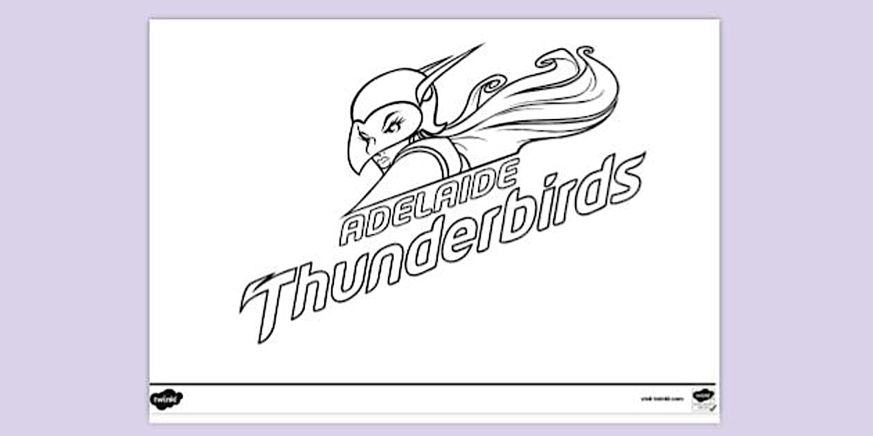 Adelaide Thunderbirds Logo Colouring Sheet - Twinkl