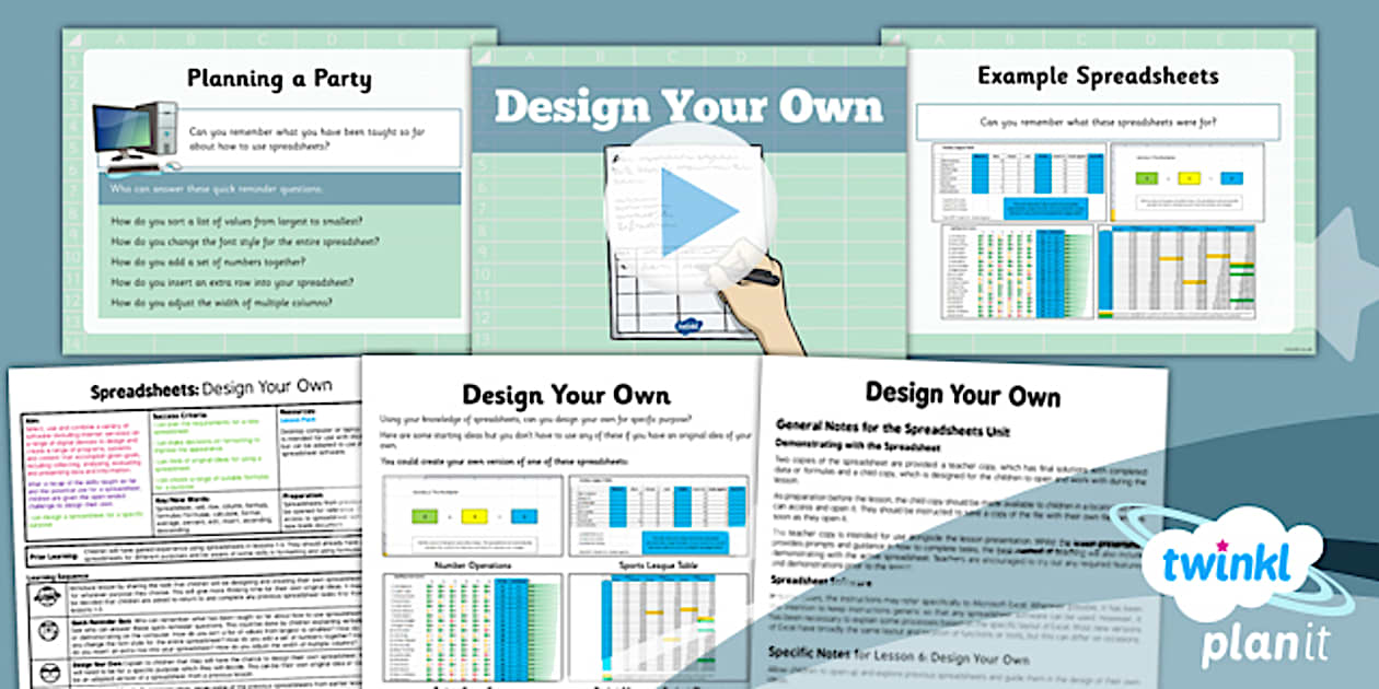 Create Your Own Spreadsheet Lesson Pack | Year 6 Computing