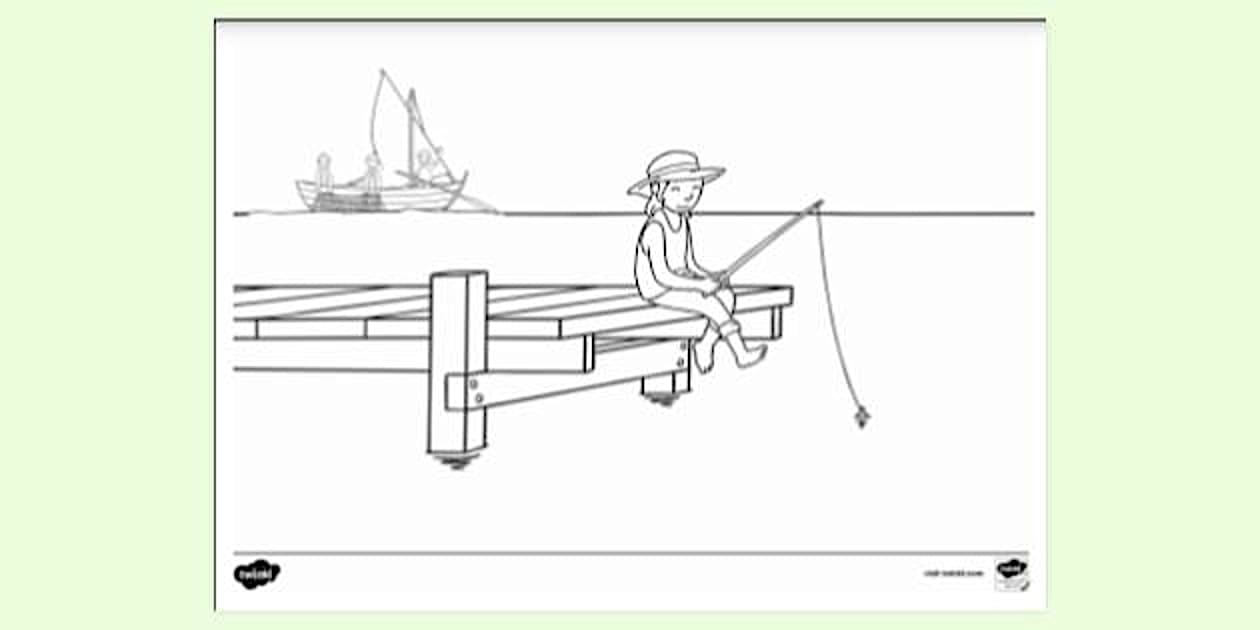 Free Fishing Colouring Page - Colouring - KS1 - Twinkl