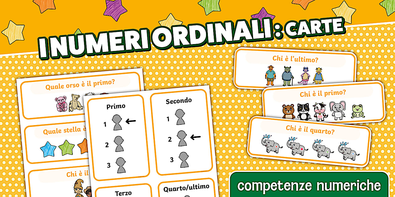 I numeri ordinali: carte