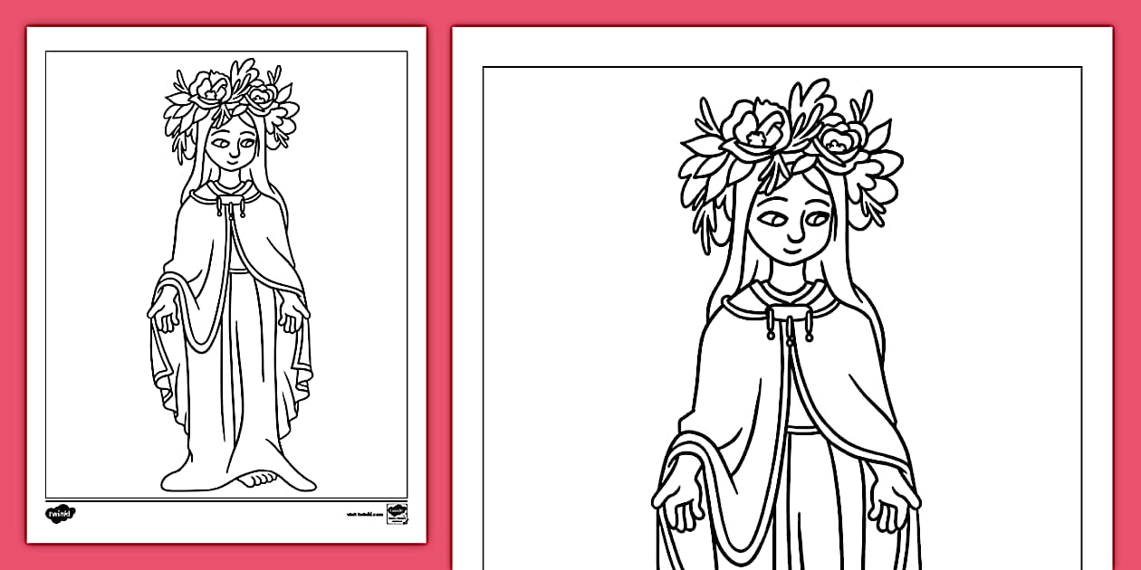 May Crowning Coloring Sheet (ティーチャーメイド)