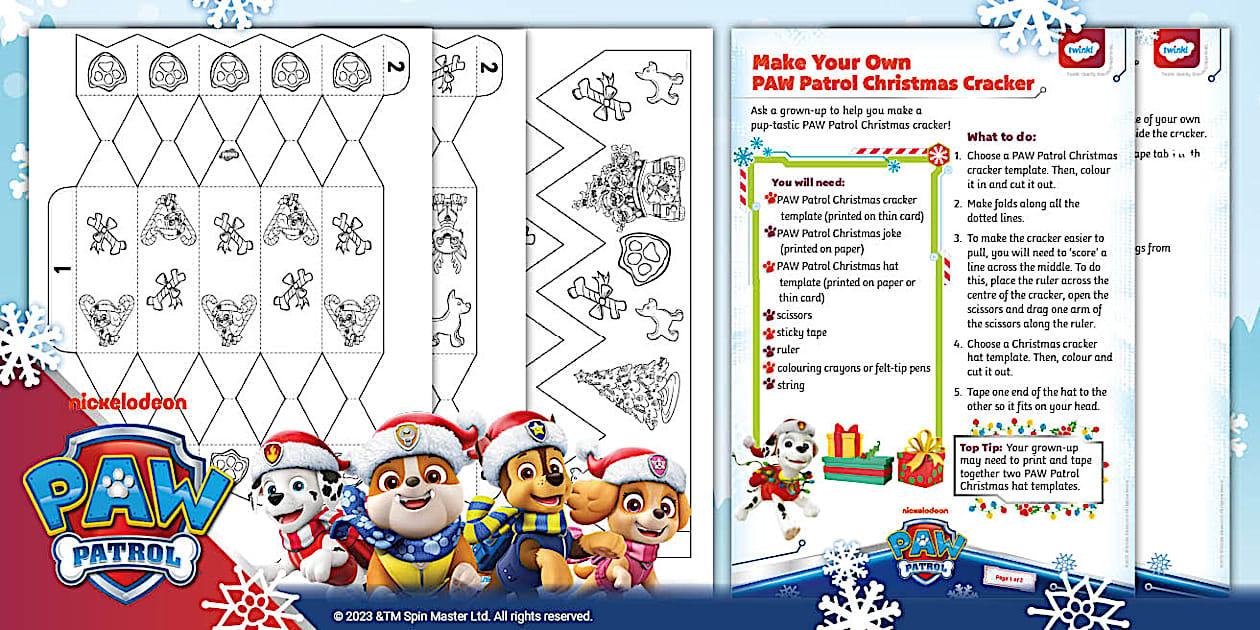 FREE! - PAW Patrol: Christmas Cracker Kit - Twinkl