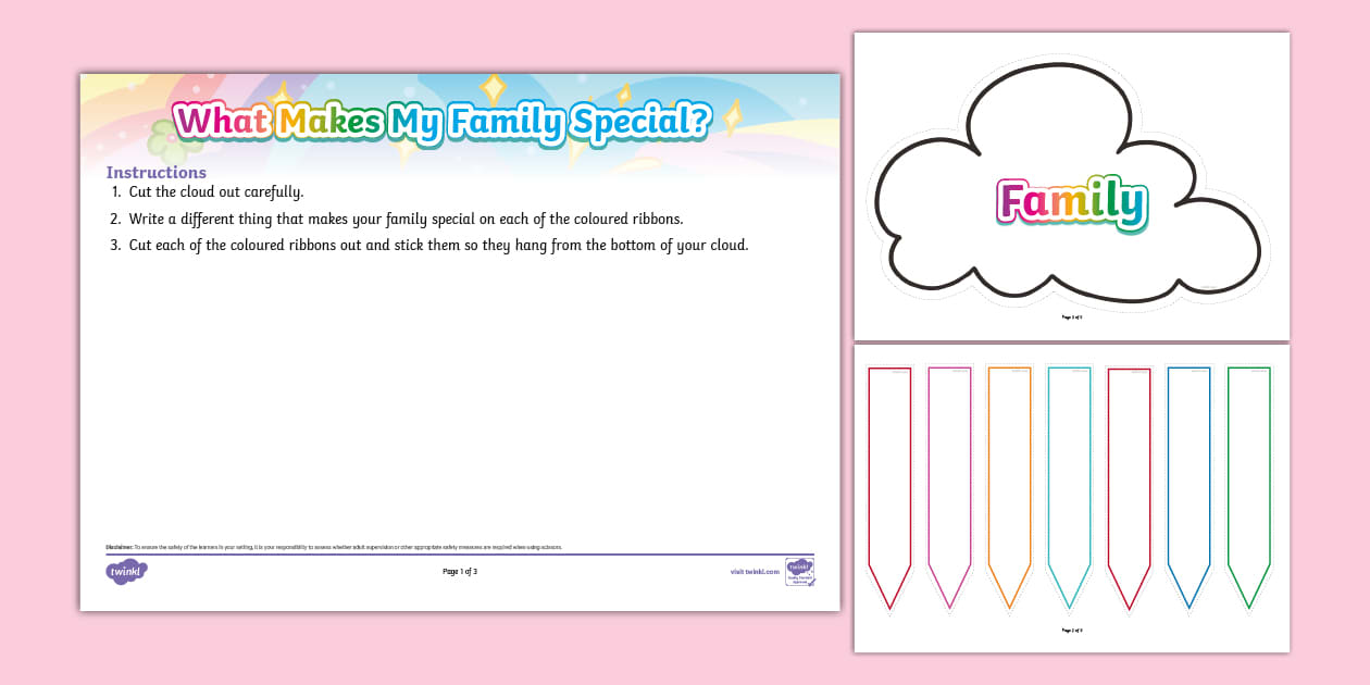 What Makes My Family Special Activity Sheet - Twinkl