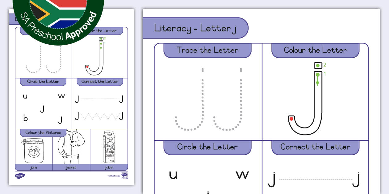 Preschool: Literacy: Letter j Worksheet (Teacher-Made)
