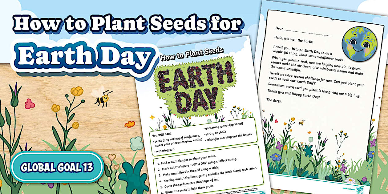 Earth Day How to Plant Seeds Editable Activity Sheet