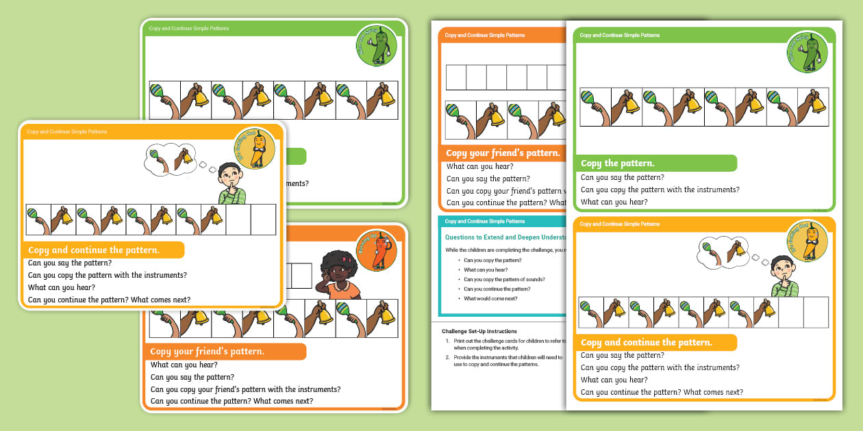 👉 Copy and Continue Simple Patterns Challenges: Sound Patterns