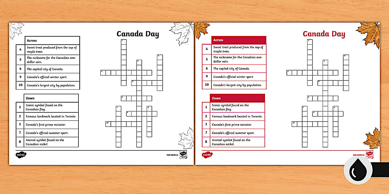 Canada Day Crossword (teacher made) - Twinkl