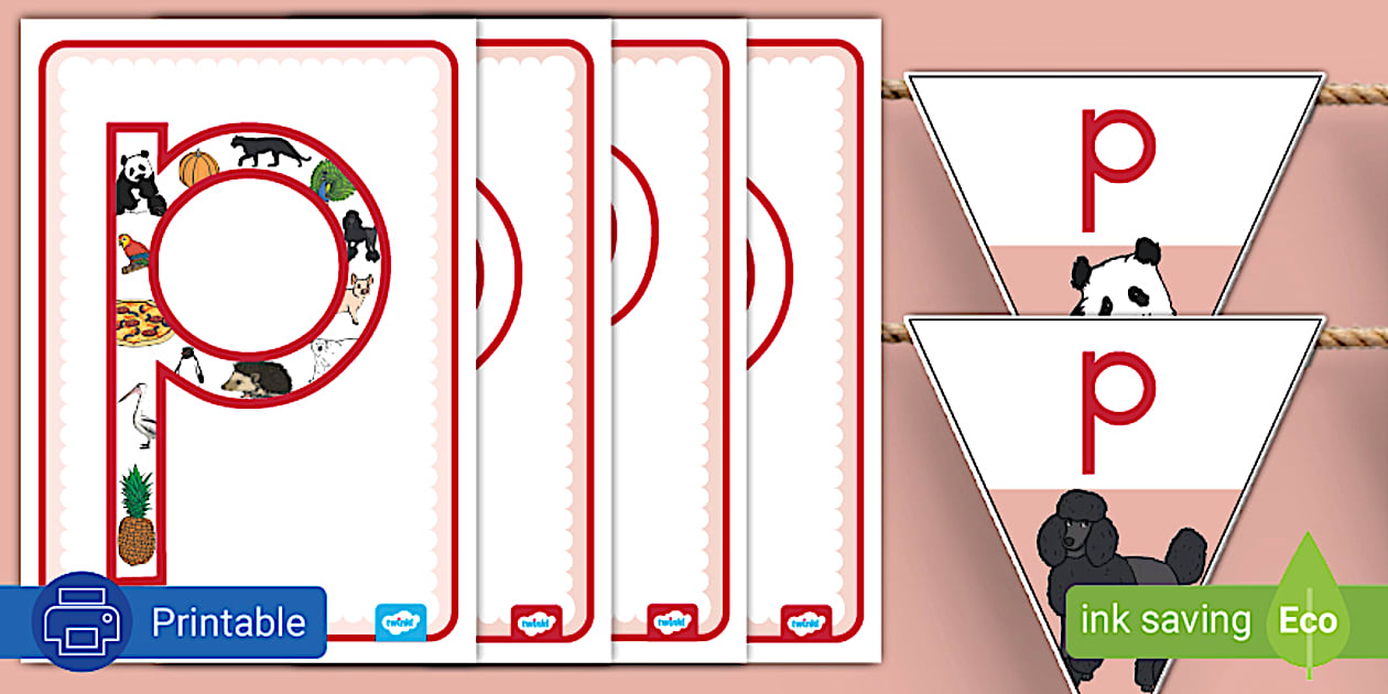 Gr. R Phonics Display Posters and Bunting: P Sound - Twinkl