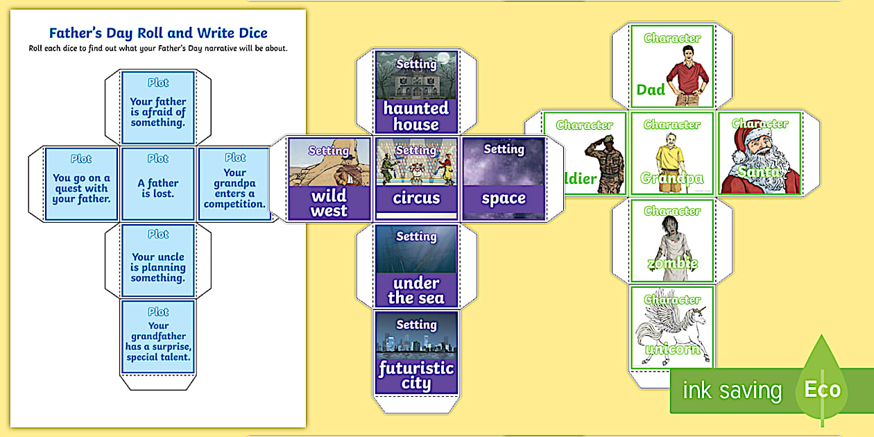 Father's Day Roll and Write Activity (teacher made) - Twinkl