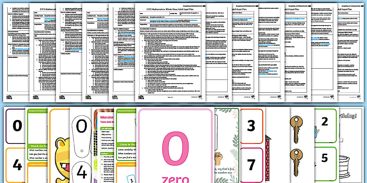 EYFS Recognises Numerals to 10 Planning and Resource Pack