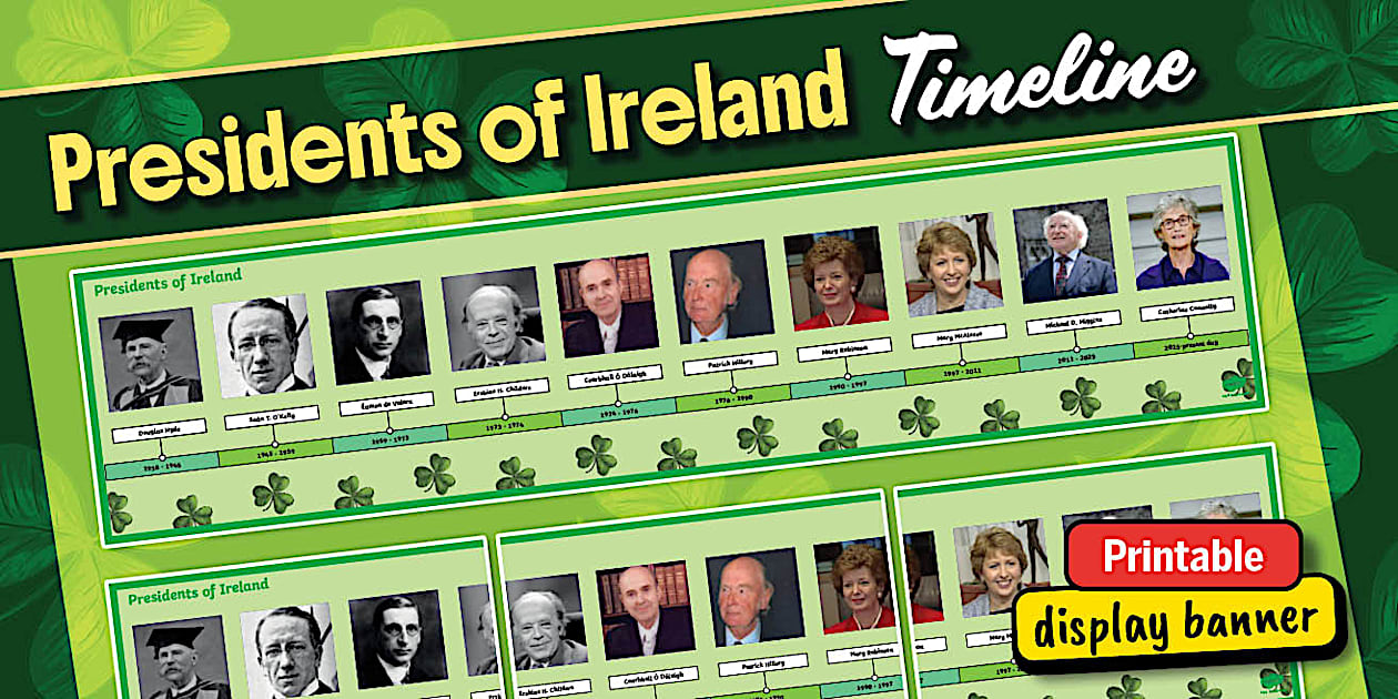 Presidents of Ireland Display Timeline-Irish