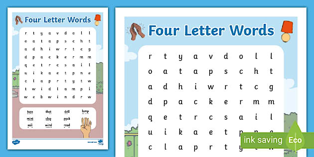 Four-Letter Word Word Search - Four-Letter Word Search