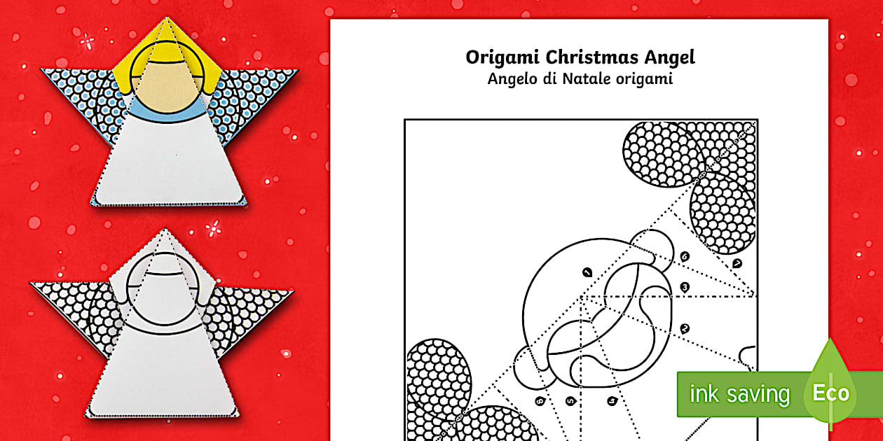 Simple Origami Christmas Angel Paper Craft English/ Italian