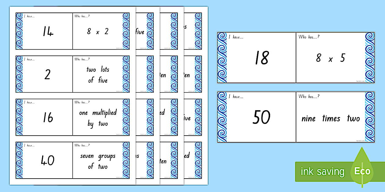 2, 5 and 10 Times Tables Loop Cards (teacher made) - Twinkl