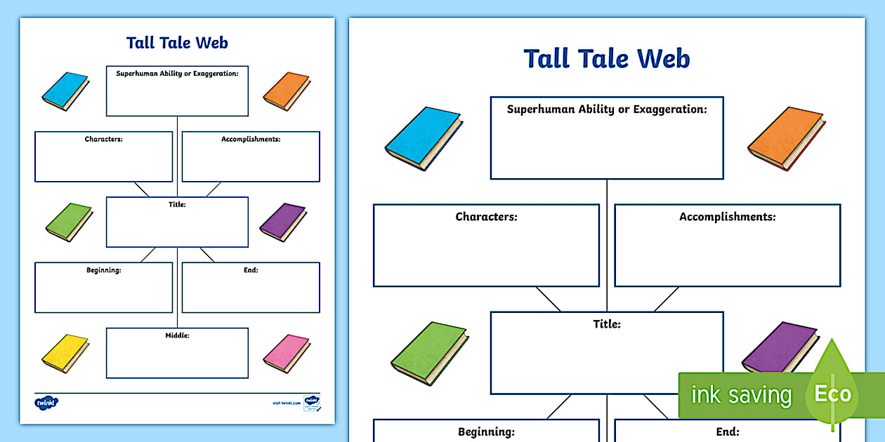 Tall Tale Web Graphic Organizer (Hecho por educadores)