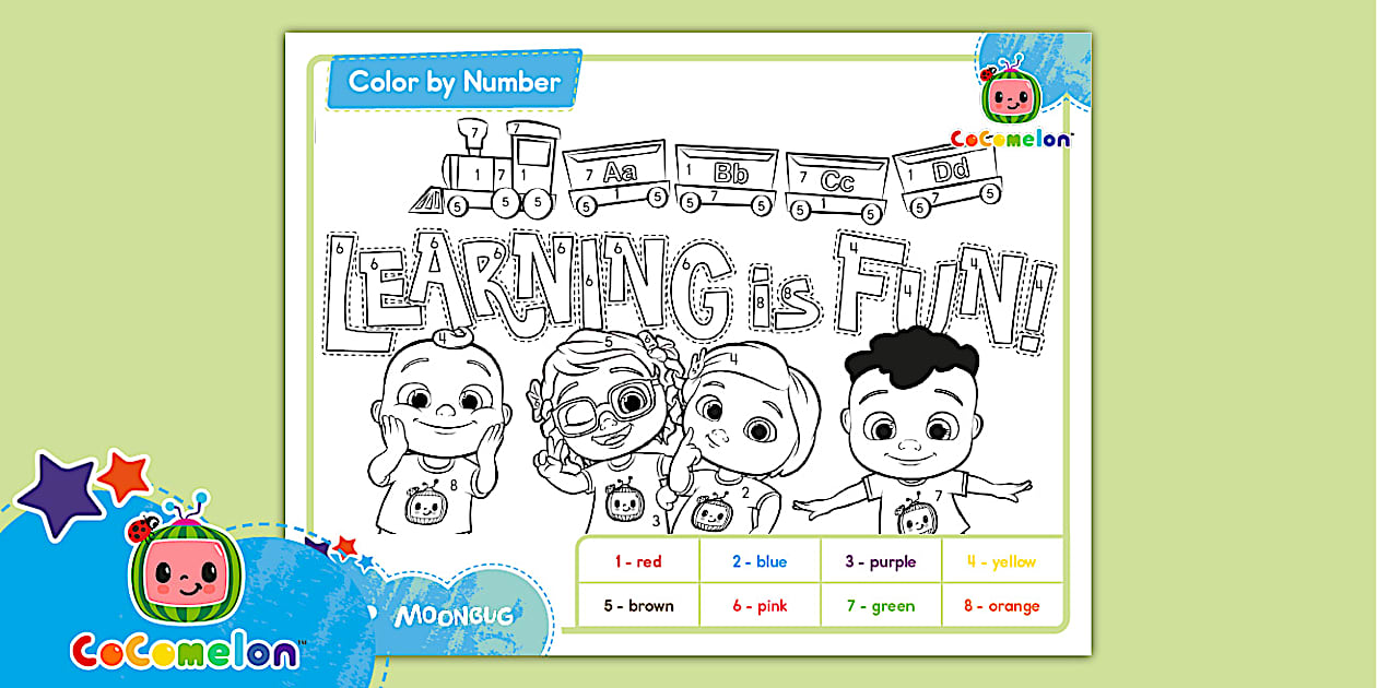 FREE! - CoComelon: Color by Number Worksheet - Twinkl