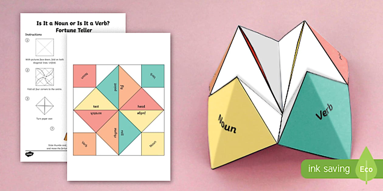 Editable Is It a Noun or Is It a Verb? Fortune Teller Activity
